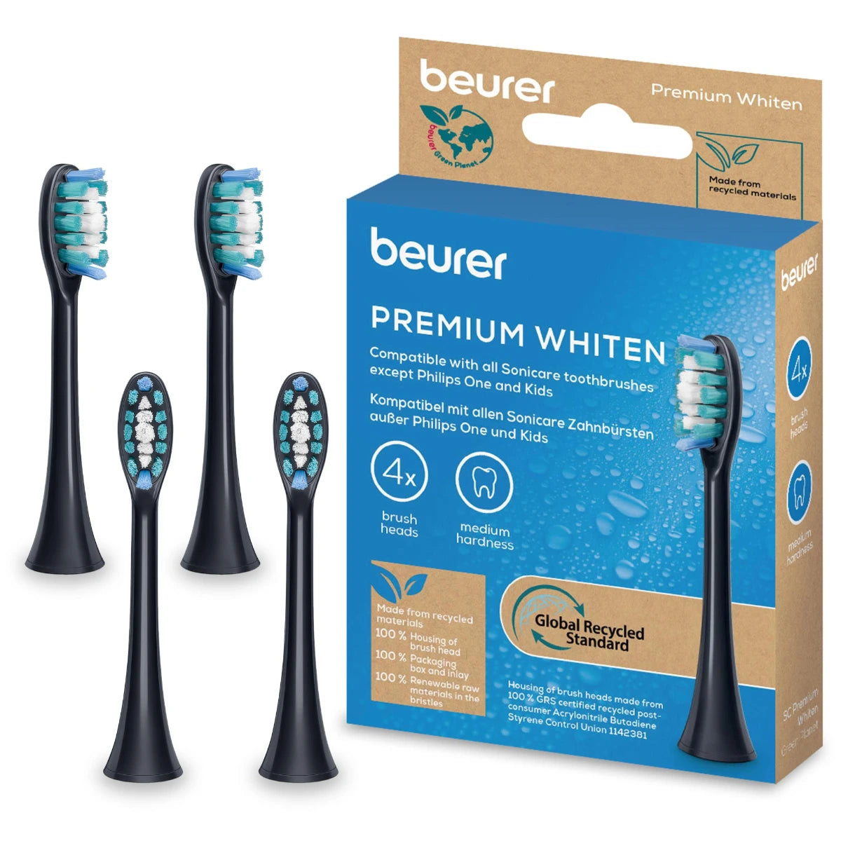 Beurer SC Premium White vaihtoharjoja sonic-sähköhammasharjaan 4 kpl ...