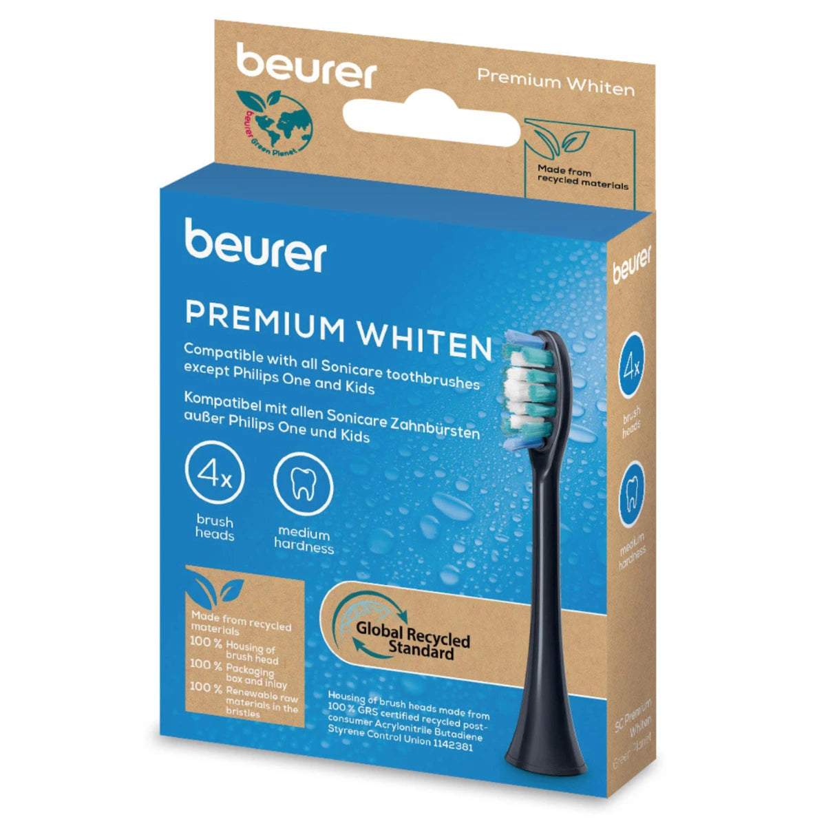 Beurer SC Premium White vaihtoharjoja sonic-sähköhammasharjaan 4 kpl ...