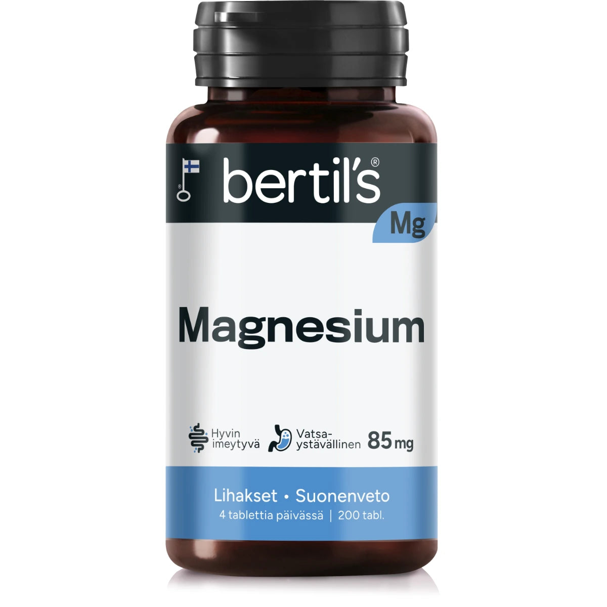 BERTILS Magnesium 85 mg tabletti 200 kpl – Nettiapteekki.fi